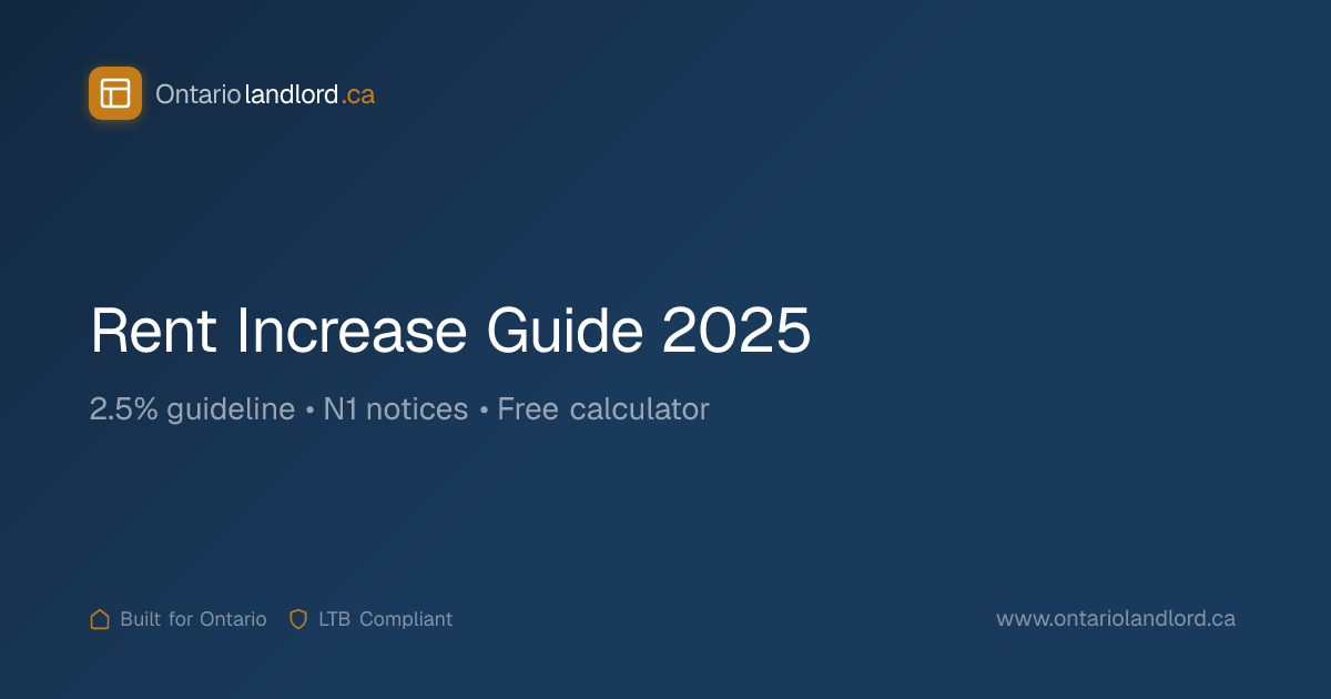 Rent Increase Guide 2025 | N1 Notice | OntarioLandlord